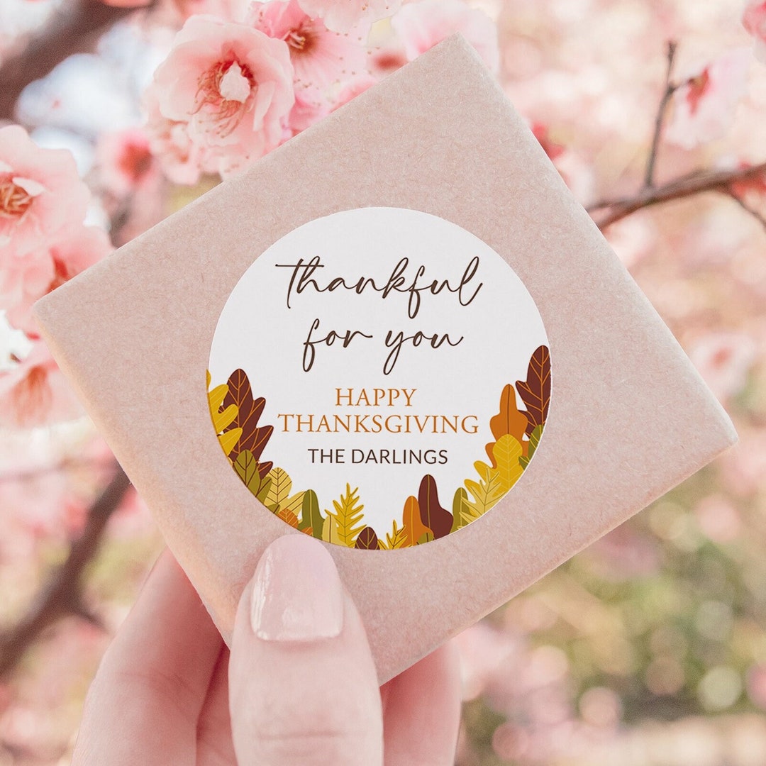 Happy Thanksgiving Stickers, Thankful for You Stickers, Thanksgiving ...