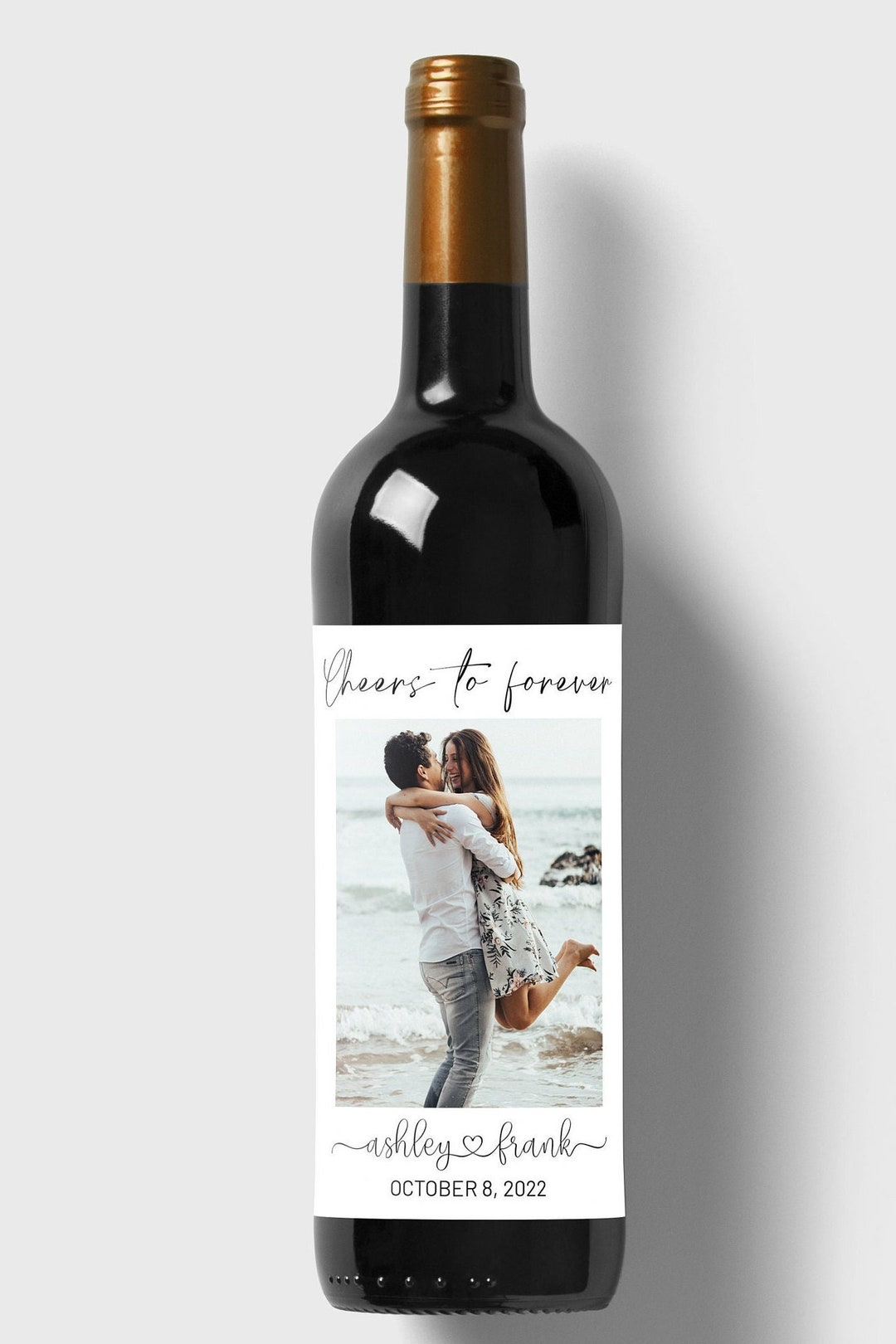 Personalized Engagement Wine Label, Custom Photo Wine Label, Engagement ...