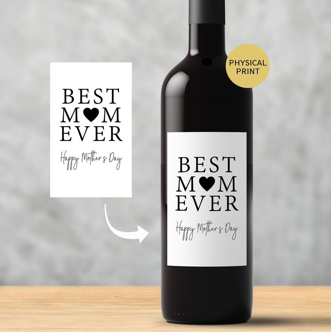 Happy Mothers Day Wine Labels, Mother's Day Gift to Mom and Wife, Pairs ...