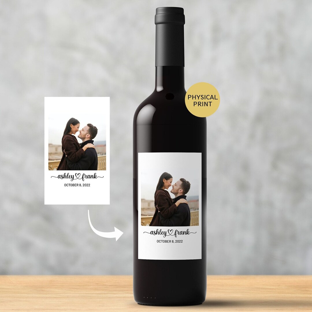 Photo Wine Labels, Custom Wine Label, Engagement Wine Label, Wedding ...