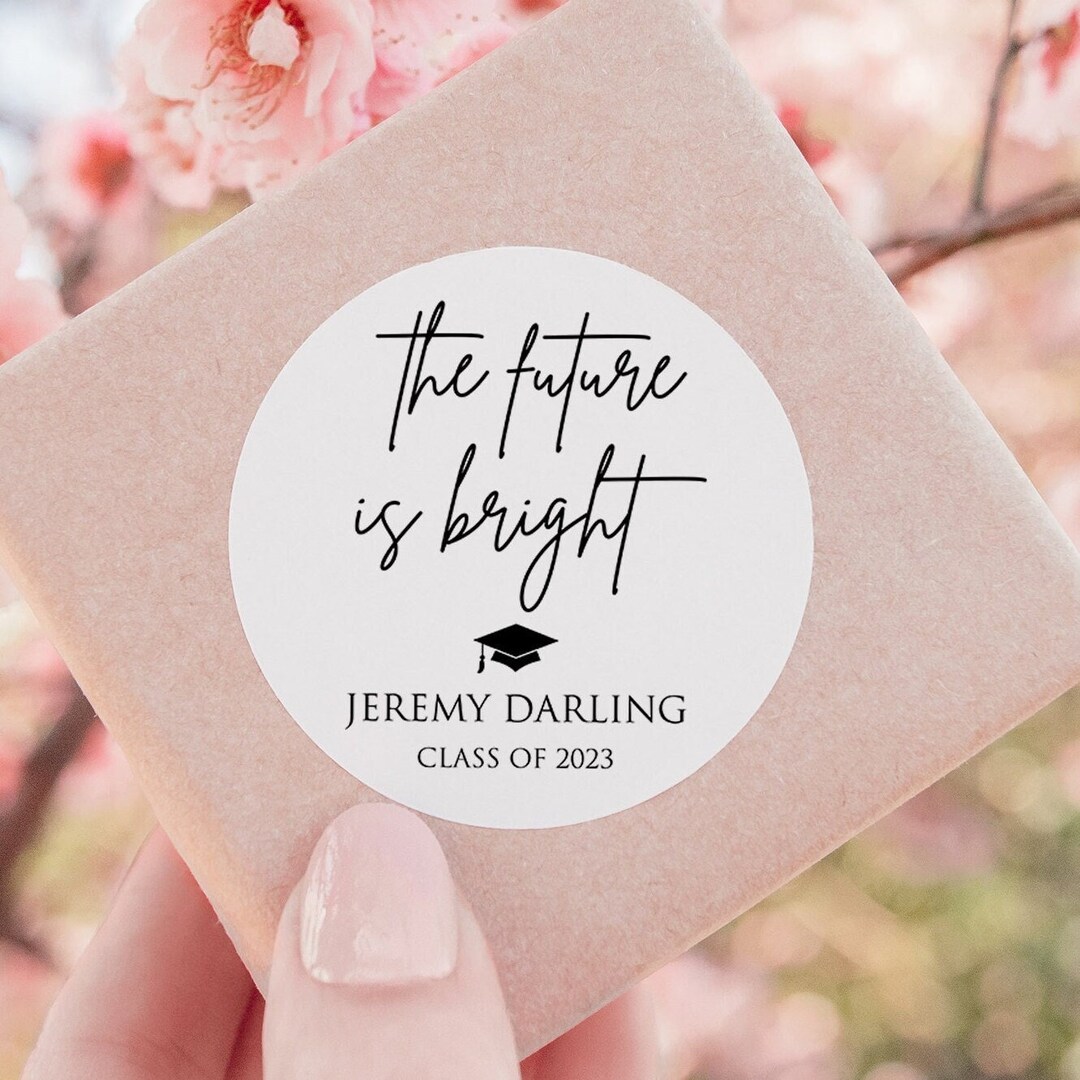 The Future is Bright Graduation Sticker, Minimalist Sticker, Graduation ...