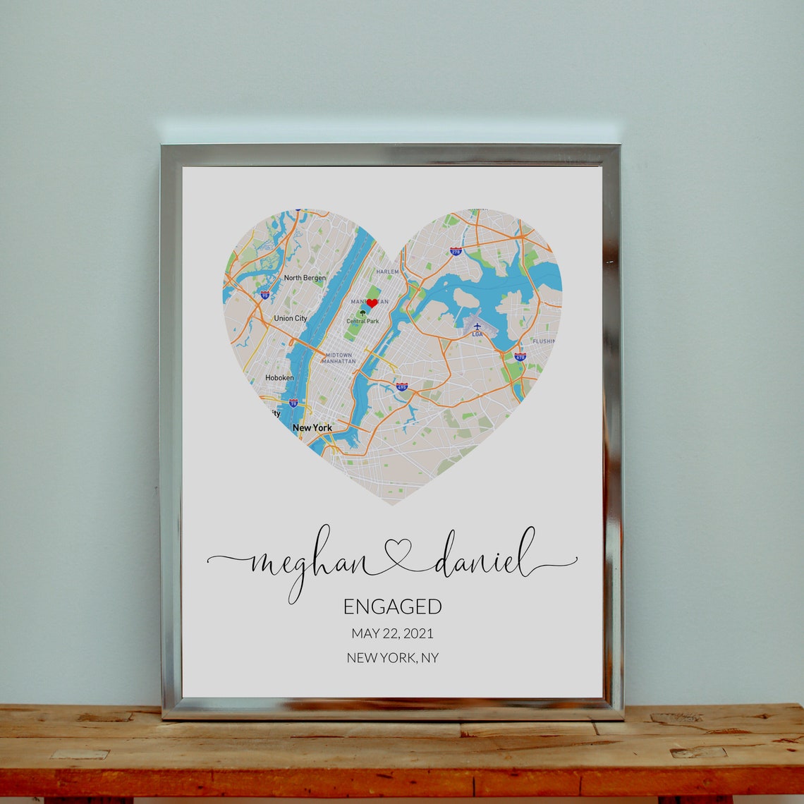Personalized Heart Map Customized Poster / Custom Map Gift - Etsy