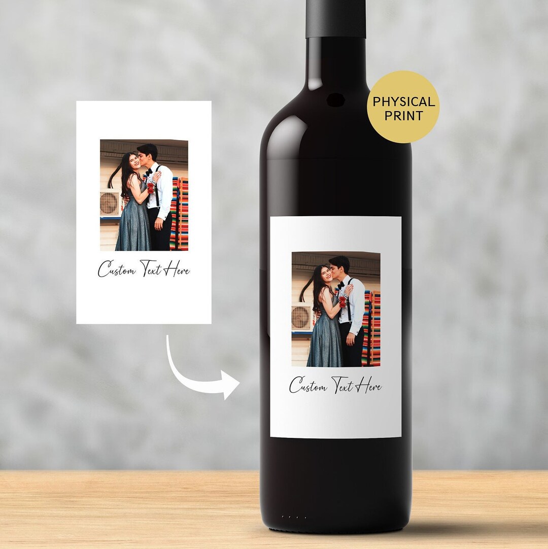 Custom Photo Wine Bottle Label, Personalized Wine Label, Custom Wedding ...