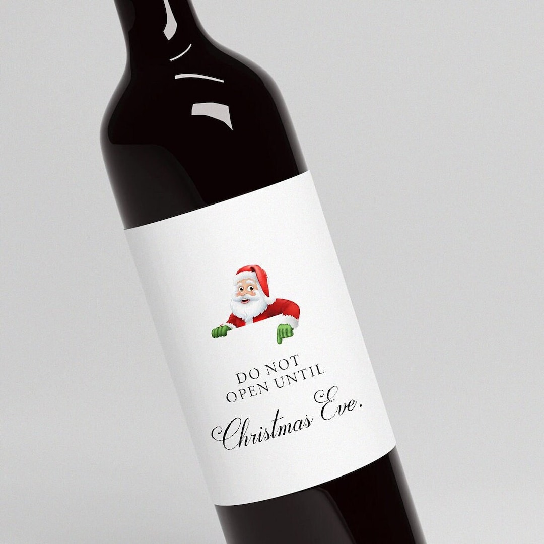 Do Not Open Until Christmas, Custom Christmas Wine Label, Personalized ...
