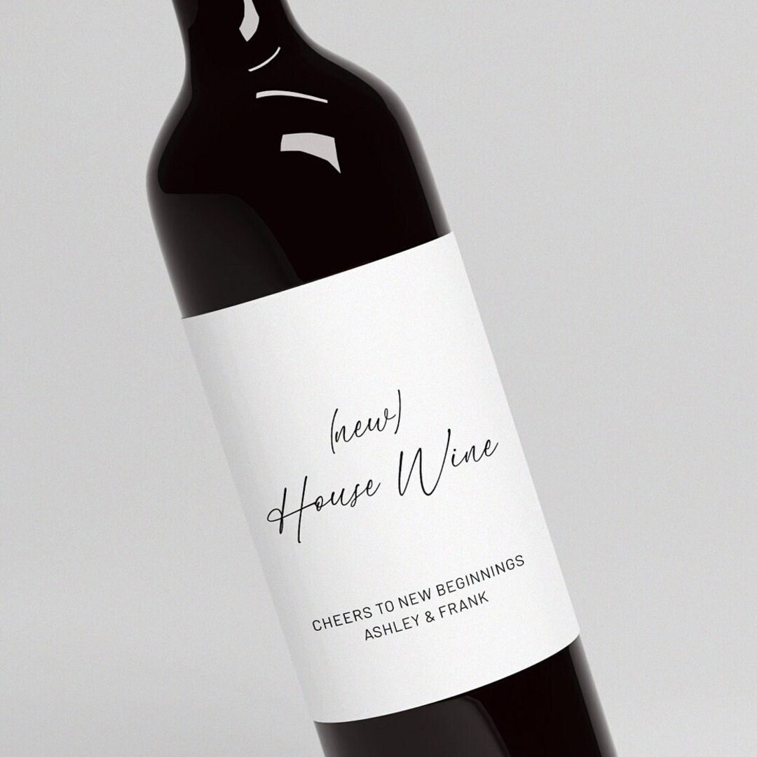 New House Wine Label, Housewarming Wine Label | Gift for Her, Him | New ...