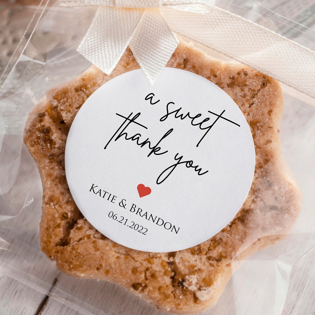 A Sweet Thank You Favor Sticker, Minimalist Sticker, Wedding Favor ...