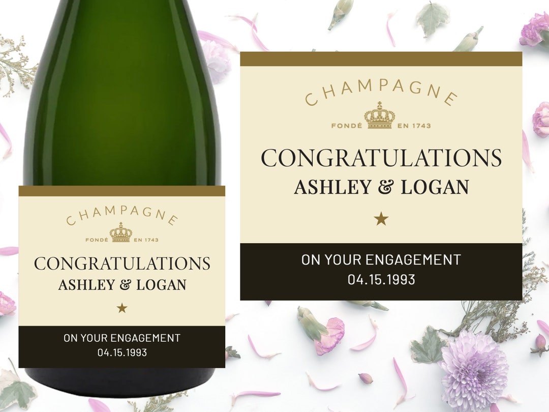Personalized Birthday Champagne Label, Champagne Bottle Labels, Mini ...