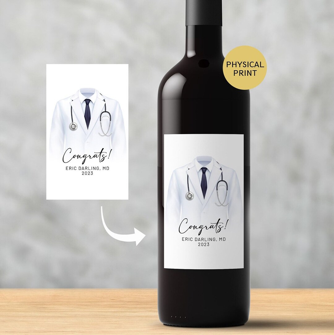 Doctor Graduation Medical School Wine Label, Champagne Label, Doctor ...