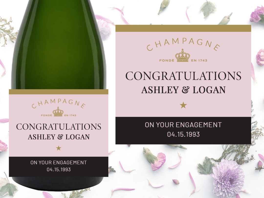 Birthday Champagne Label, Champagne Bottle Labels, Mini Champagne ...