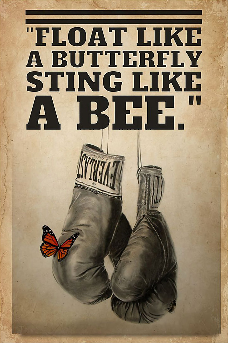 Float Like a Butterfly Sting Like A Bee Boxing Home Decor Wall Decor ...