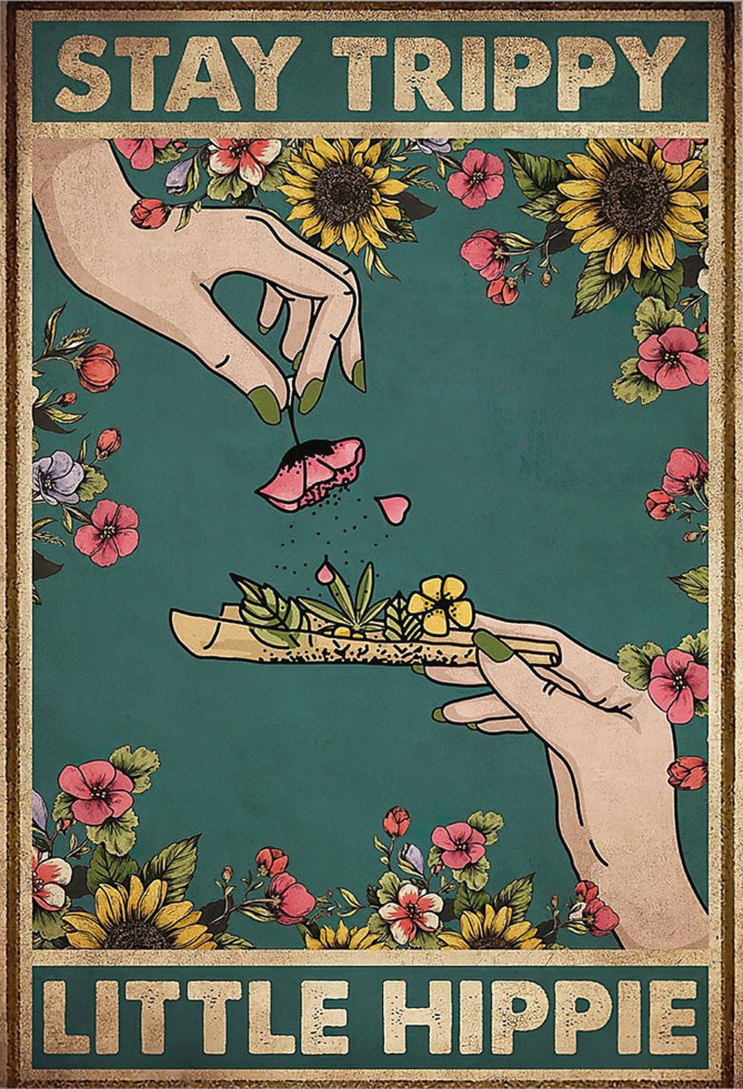 Stay Trippy Little Hippie Vintage Home Decor Wall Decor - Etsy