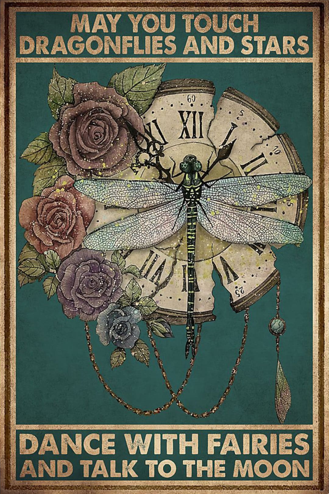 May You Touch Dragonflies and Star Poster Surfing Summer Dance With Fairies and Talk Poster Home ...