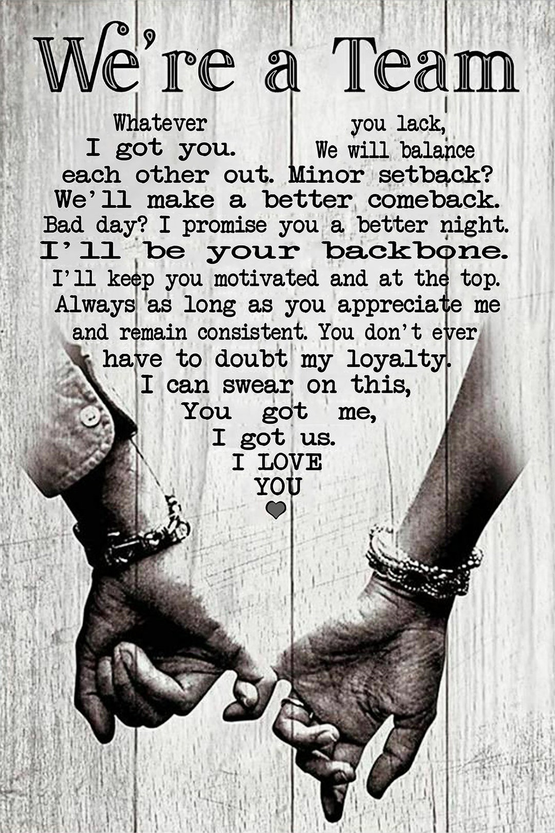 We're a Team Whatever You Lack I Got You Poster Vintage Home Decor Wall ...