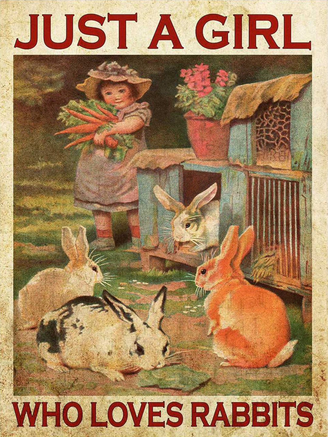Rabbit Lover, Rabbit Poster – Just A Girl, Who Loves Rabbits Poster ...