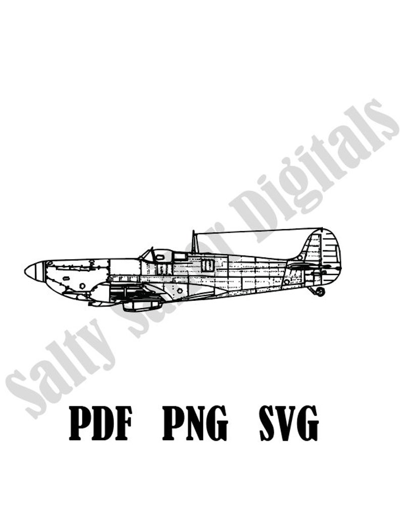 Spitfire Digital Download (SVG, PDF, PNG) - Etsy