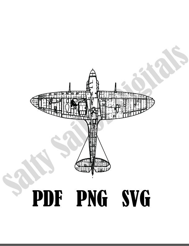 Spitfire Digital Download (SVG, PDF, PNG) - Etsy