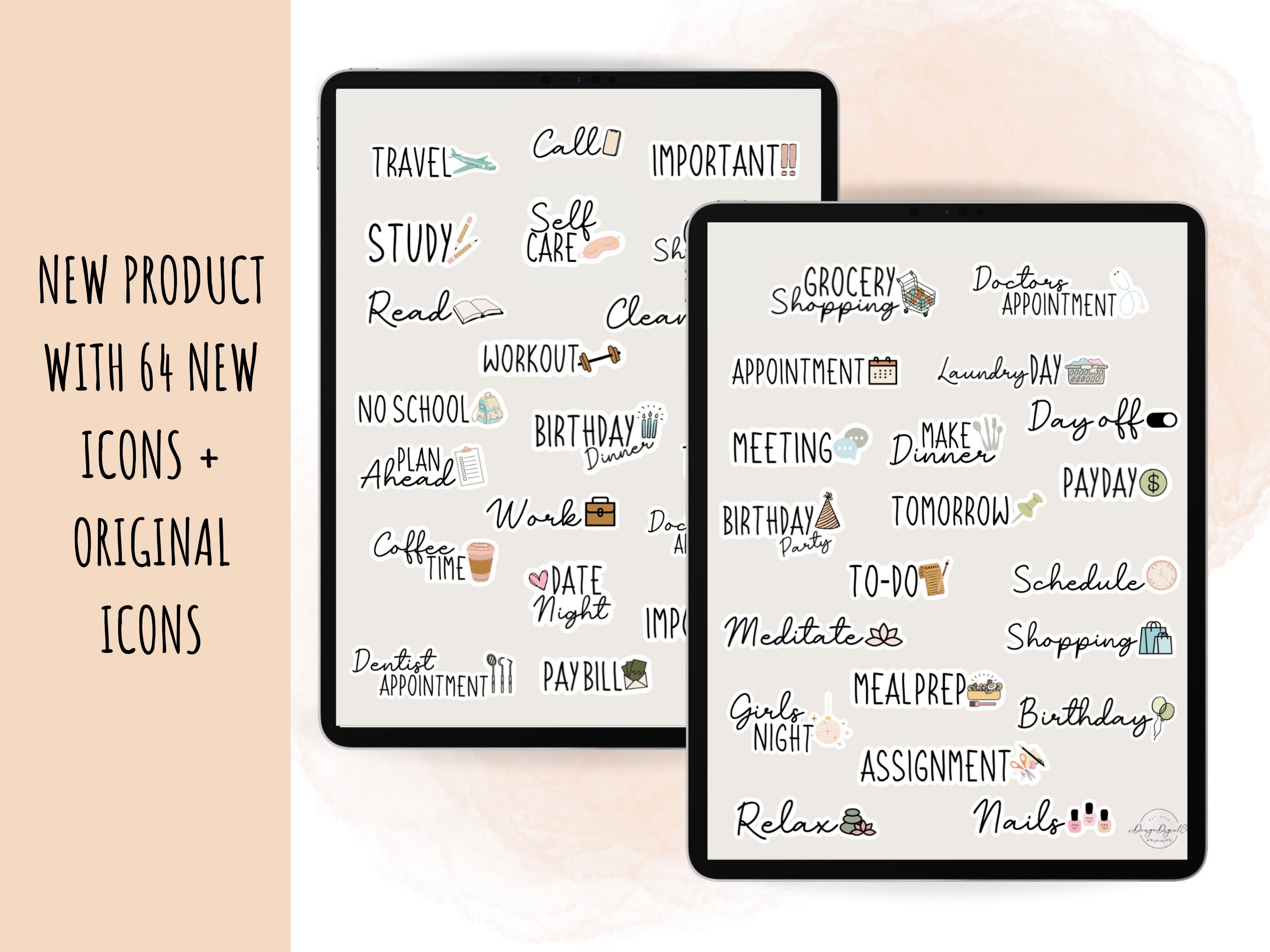 Everyday Life Stickers Daily Icons Stickers Goodnotes - Etsy