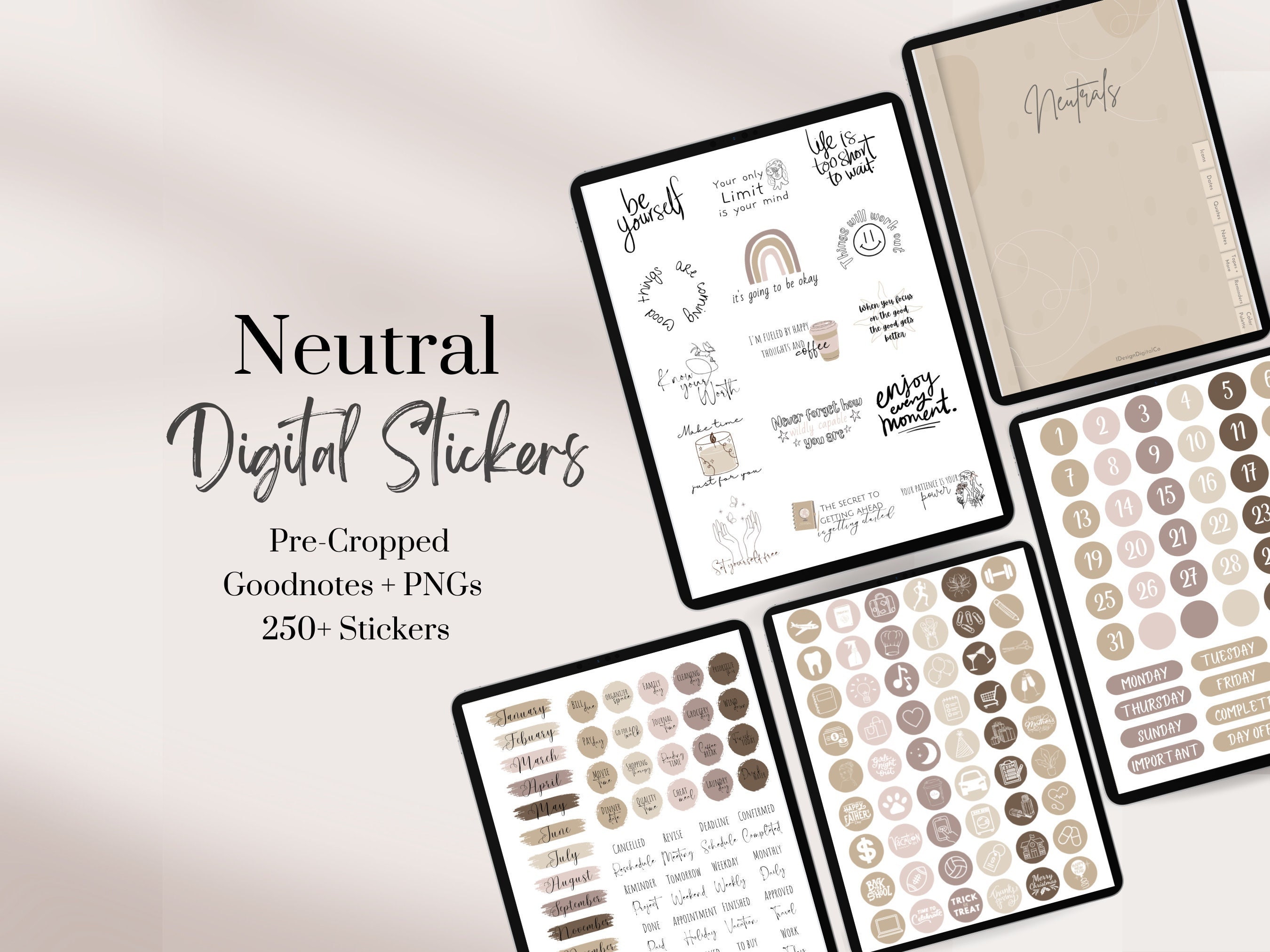 Digital Stickers for Goodnotes Digital Calendar Stickers Academic ...