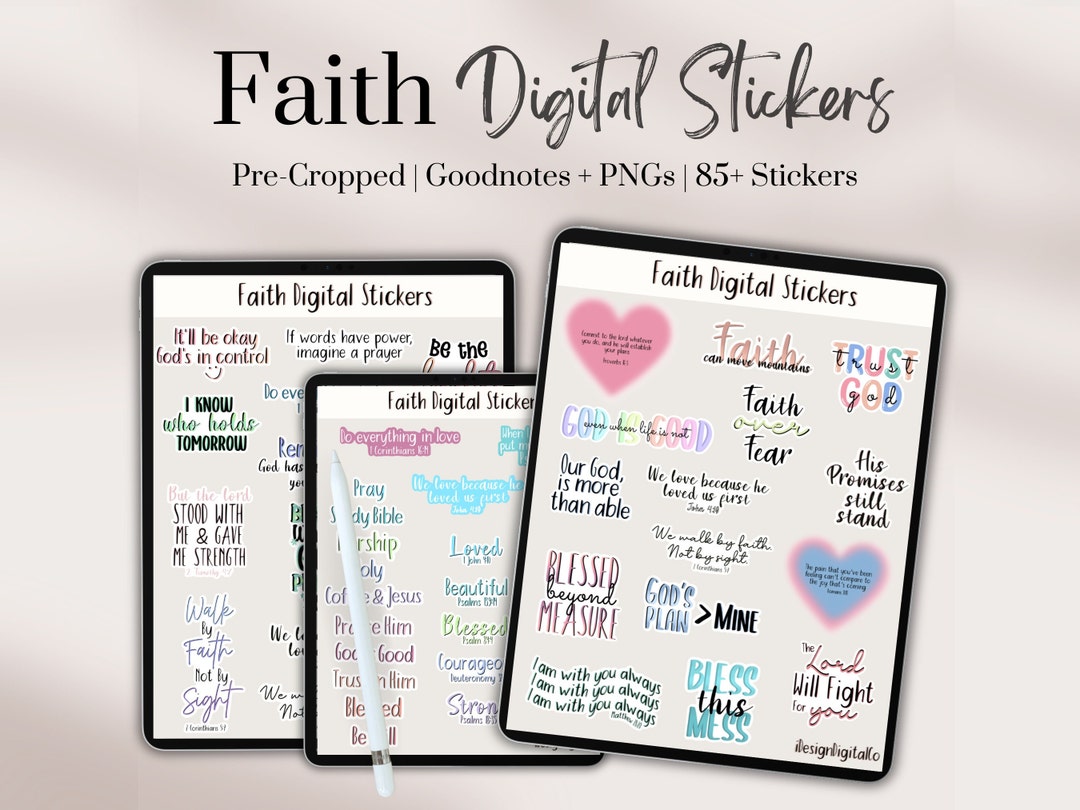 Faith Quotes Digital Stickers, Good Notes, Scripture Digital Stickers ...
