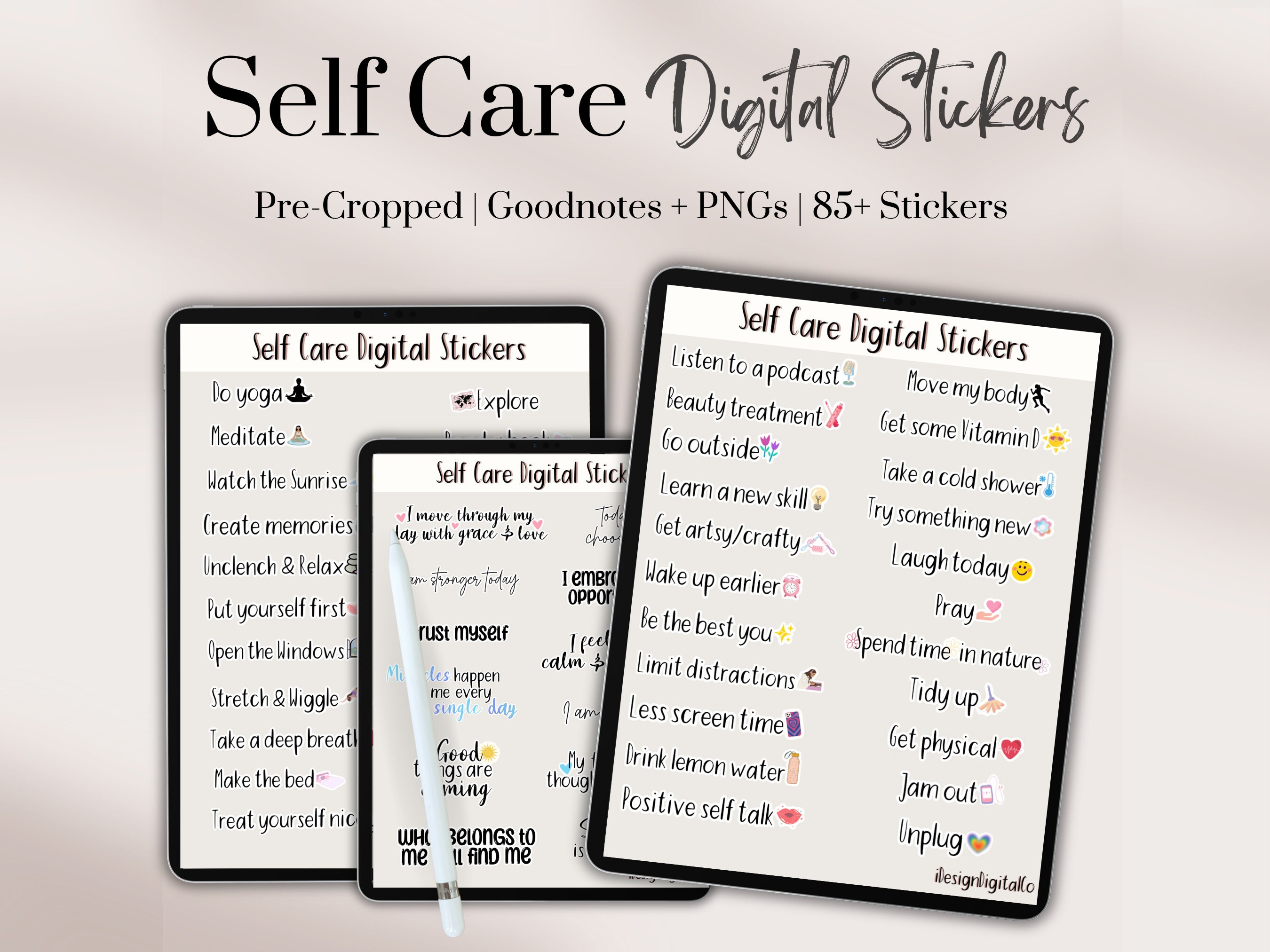 Self Care Stickers, Good Notes Stickers, Digital Planner Sticker ...