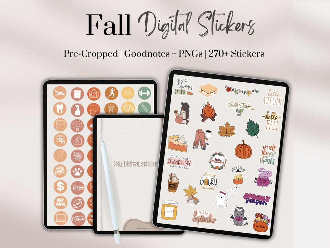 Digital Stickers Goodnotes | Halloween Planner Stickers | Fall Planner ...