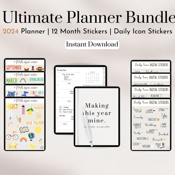 Good Notes Stickers, Digital Sticker Pack, School Planner Stickers ...