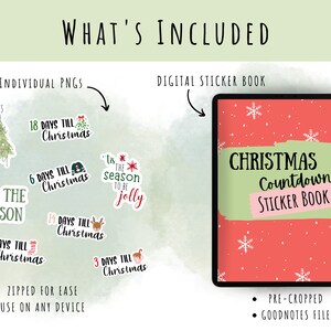 Christmas Countdown Digital Stickers for Goodnotes Christmas - Etsy
