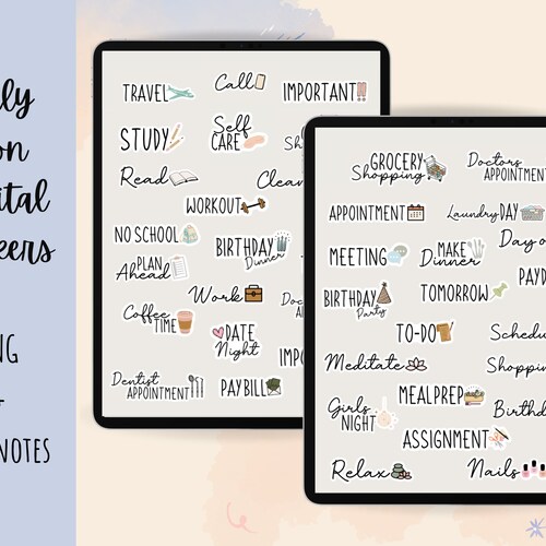 Everyday Life Stickers Daily Icons Stickers Goodnotes - Etsy
