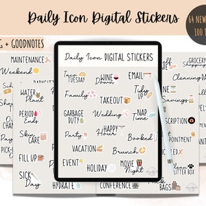 Everyday Life Stickers Daily Icons Stickers Goodnotes - Etsy
