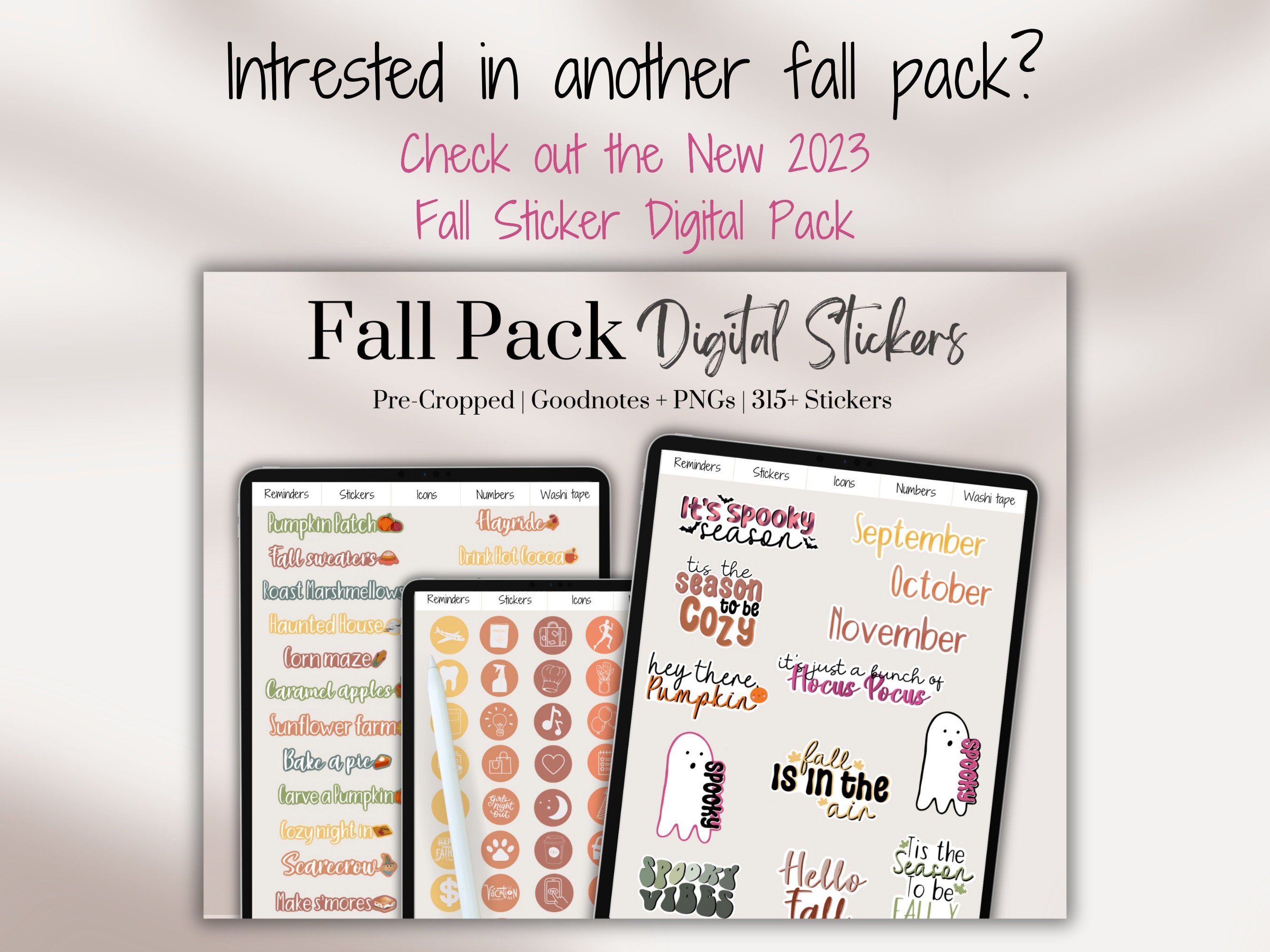 Digital Stickers Goodnotes | Halloween Planner Stickers | Fall Planner ...