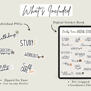 Everyday Life Stickers Daily Icons Stickers Goodnotes - Etsy