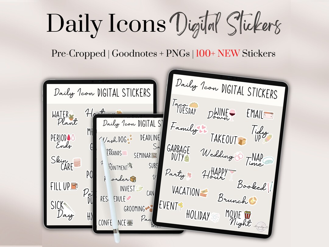 Everyday Life Stickers | Daily Icons Stickers | Goodnotes Stickers ...