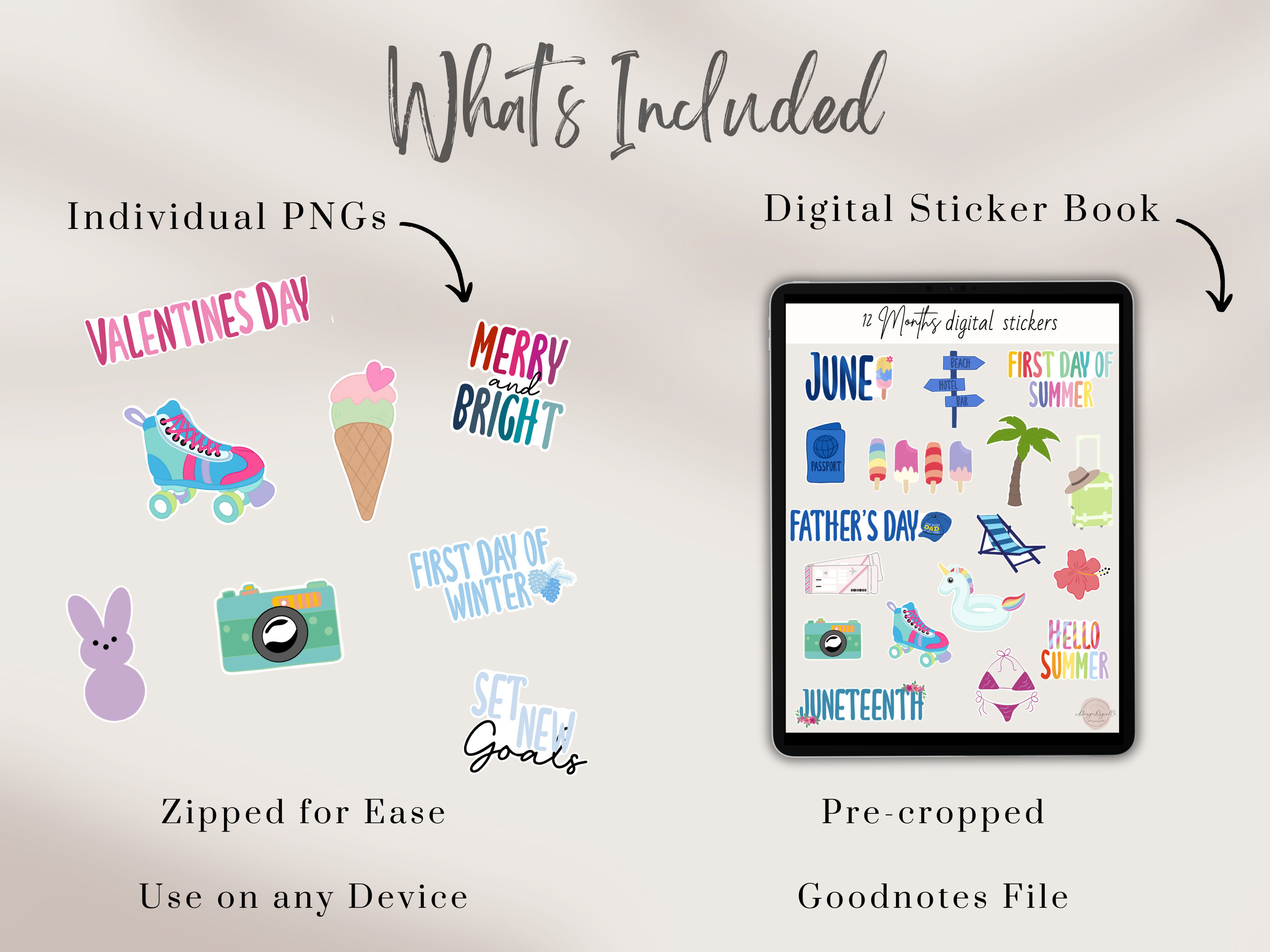 Goodnotes Calendar Stickers Holiday Planner Stickers - Etsy