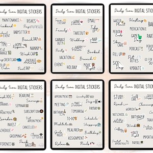 Everyday Life Stickers Daily Icons Stickers Goodnotes - Etsy