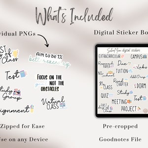 School Planner Stickers | College Planner Digital Stickers | Study ...