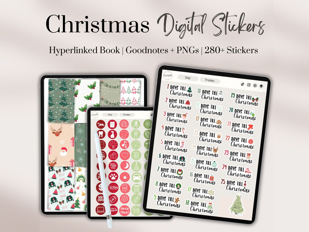 Holiday Planner Stickers, Christmas Digital Stickers, Digital Planner ...