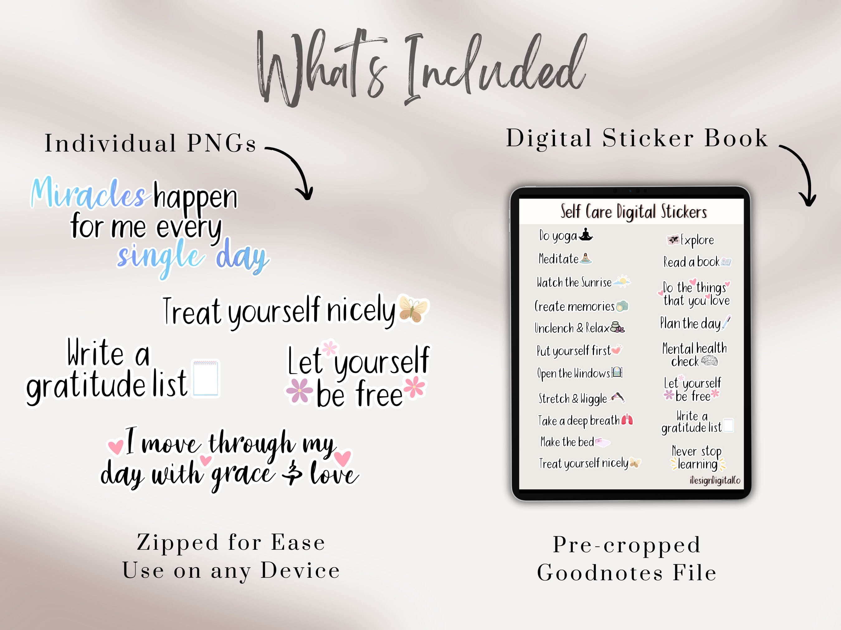 Self Care Stickers, Good Notes Stickers, Digital Planner Sticker ...
