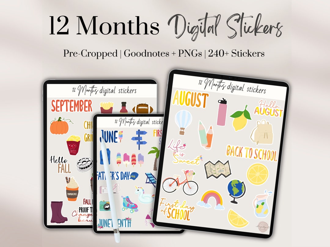 Digital Planner Stickers Goodnotes | Digital Sticker Book | Seasonal ...