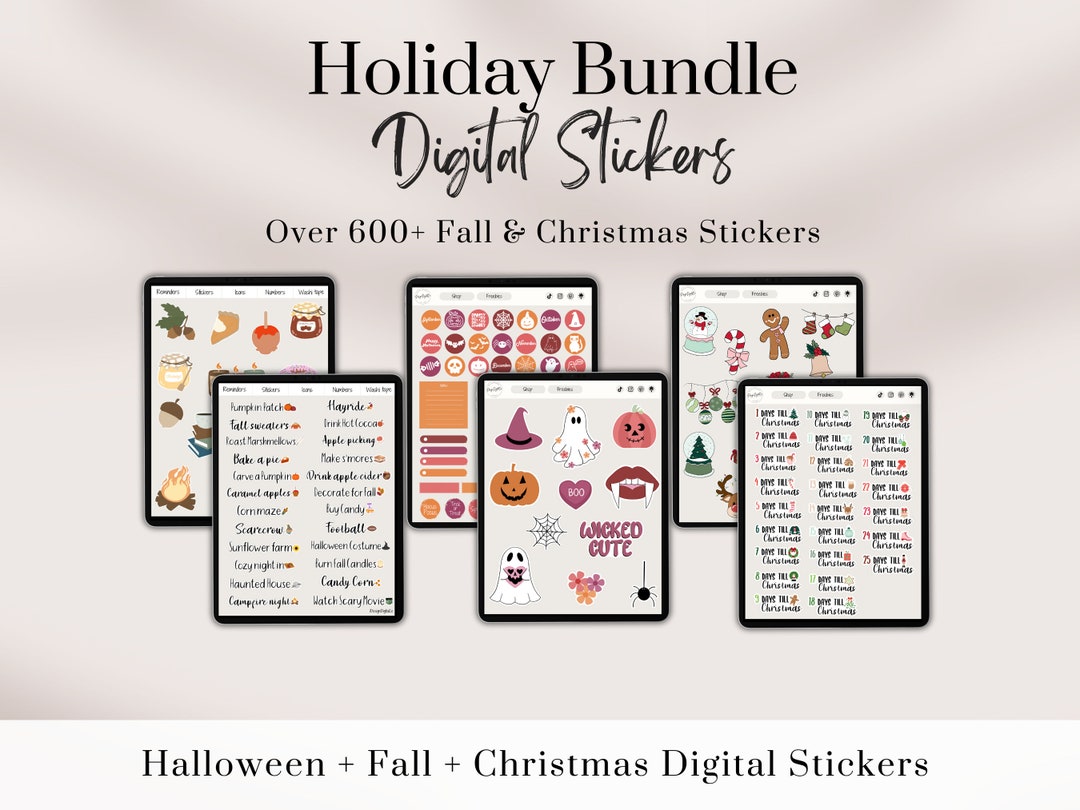 Digital Sticker Book, Holiday Planner Stickers, Halloween Planner ...