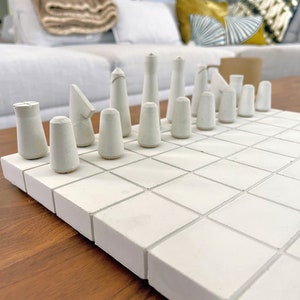 CONCRETE CHESS Minimalist Decor Handmade Chess Set - Etsy