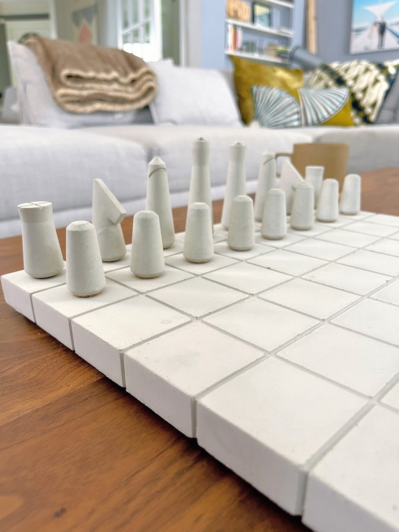 CONCRETE CHESS Minimalist Decor Handmade Chess Set - Etsy