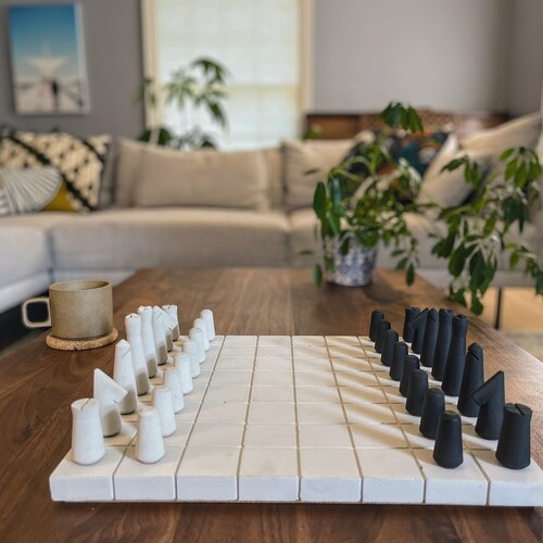 CONCRETE CHESS Minimalist Decor Handmade Chess Set - Etsy