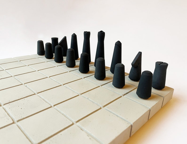 CONCRETE CHESS - Minimalist Decor - Handmade Chess Set - Etsy