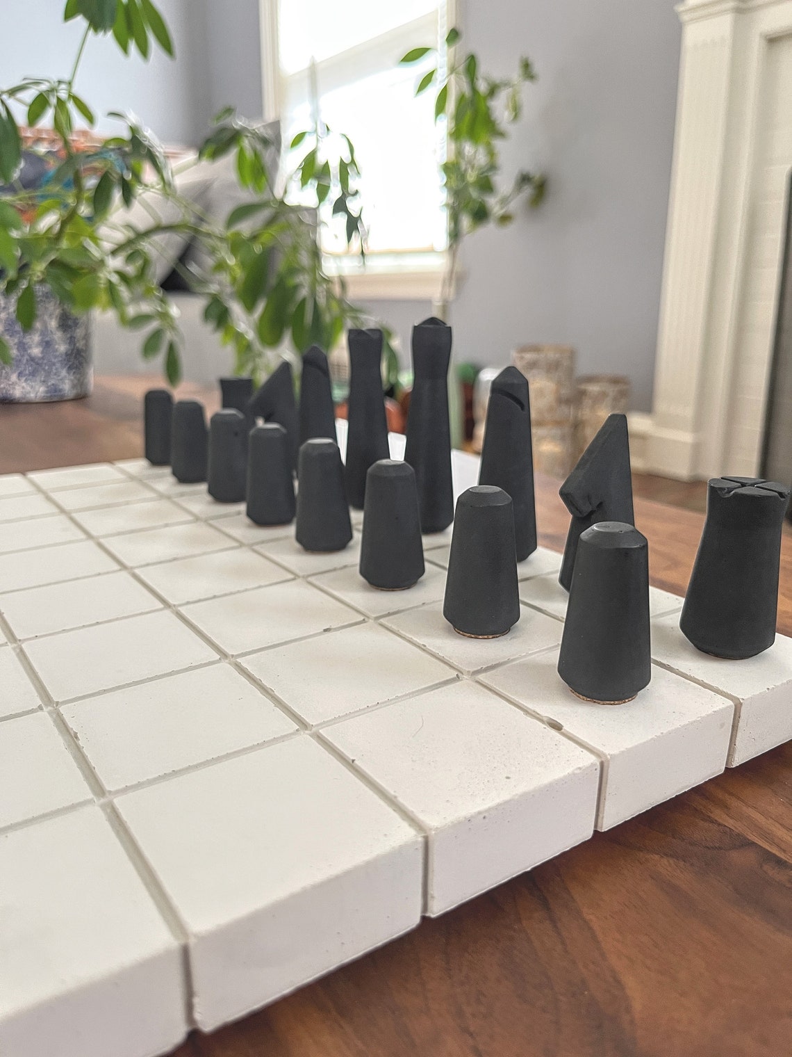 CONCRETE CHESS Minimalist Decor Handmade Chess Set - Etsy