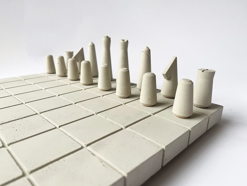 CONCRETE CHESS - Minimalist Decor - Handmade Chess Set - Etsy