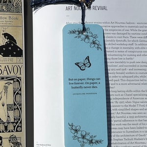 Blue Butterfly Bookmark With Charm| Quote| Saying| Tassel With ...