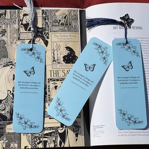 Blue Butterfly Bookmark With Charm| Quote| Saying| Tassel With ...