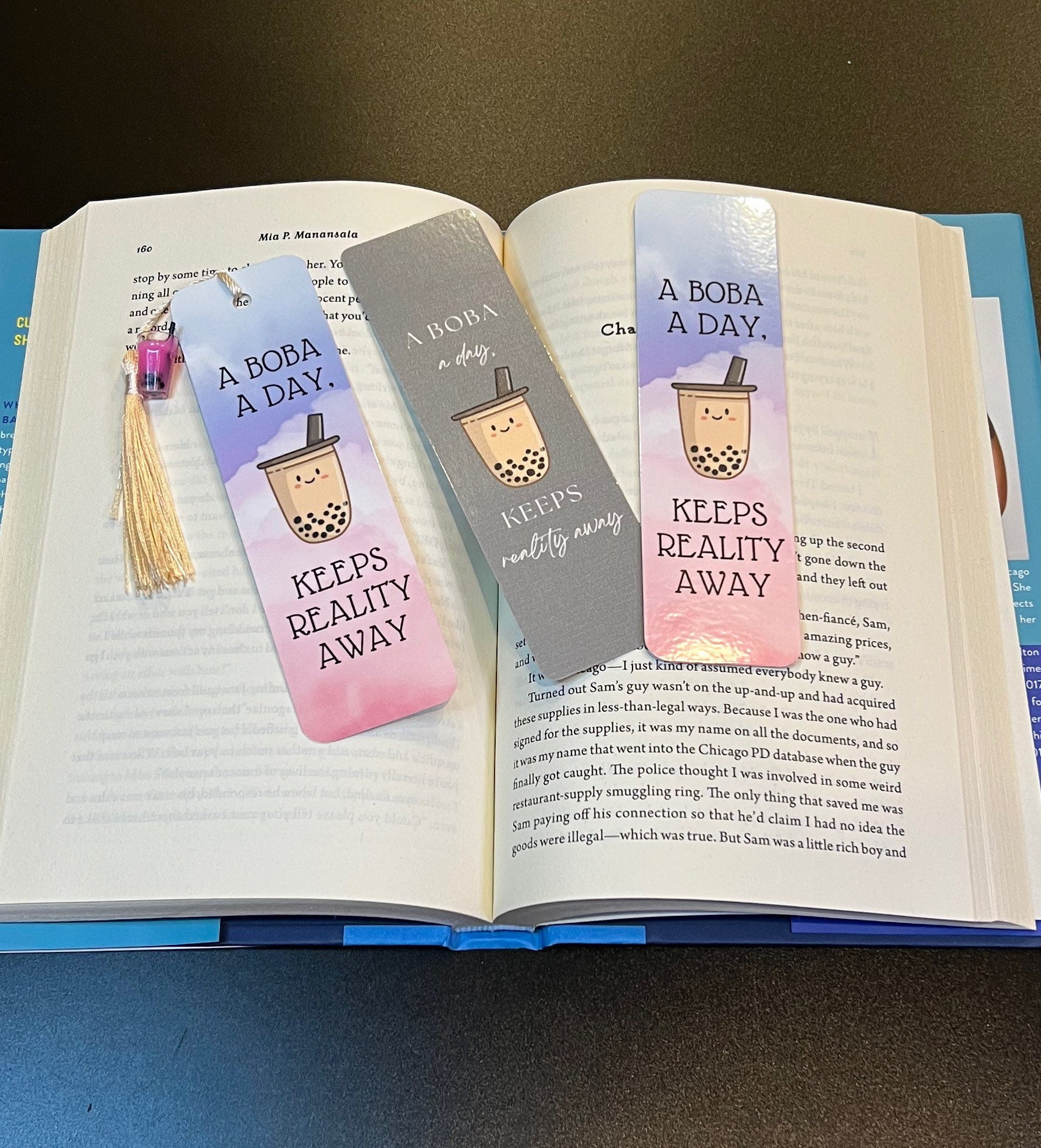 Boba Bookmarks| Tapioca| Milk Tea| Pink|bookish Gifts|cute Bookmarks ...