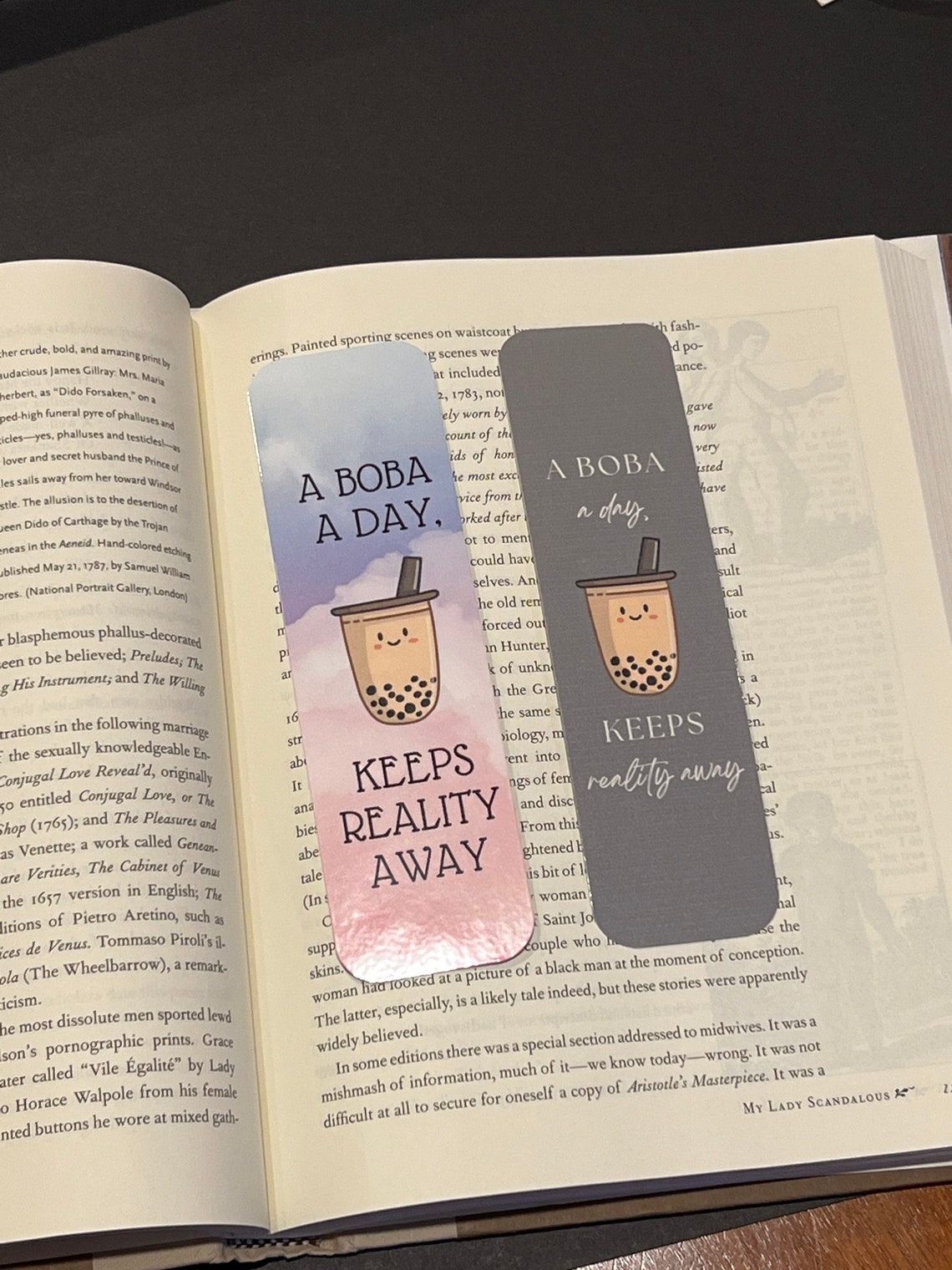 Boba Bookmarks Tapioca Milk Tea Pinkbookish Giftscute - Etsy
