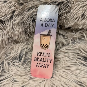 Boba Bookmarks| Tapioca| Milk Tea| Pink|bookish Gifts|cute Bookmarks ...
